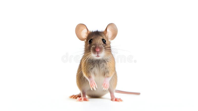 A Tiny and Curious Mouse Standing on Hind Legs Stock Illustration ...