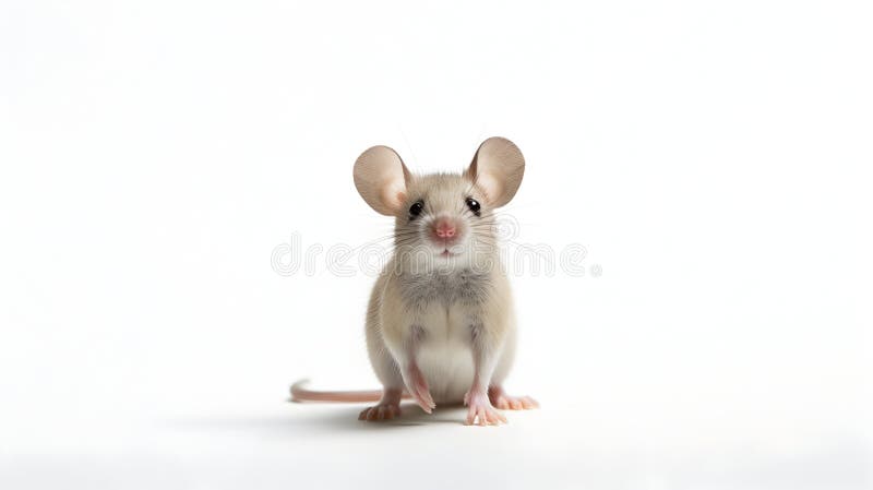 A Tiny and Curious Mouse Standing on Hind Legs Stock Illustration ...