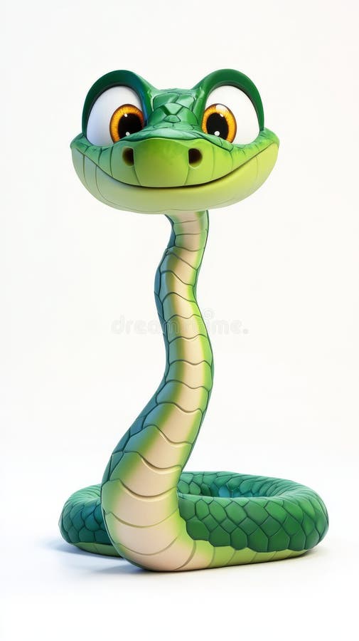 Tiny Cute Adorable Baby Snake Illustration Style Character Stock Photo ...