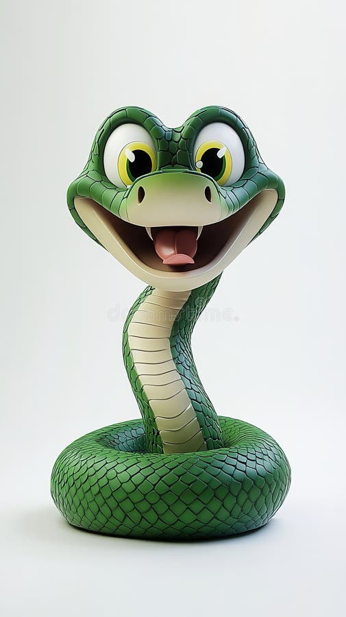 Tiny Cute Adorable Baby Snake Illustration Style Character Stock Photo ...