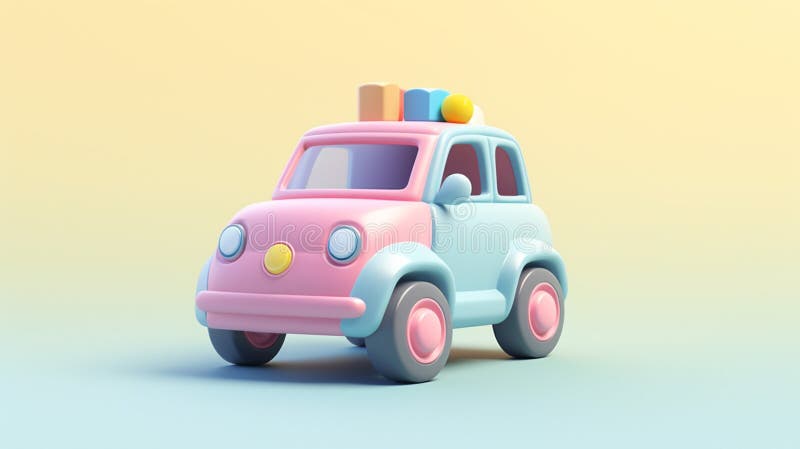 Tiny Cute 3D Car: a Miniature Delight Stock Illustration - Illustration ...