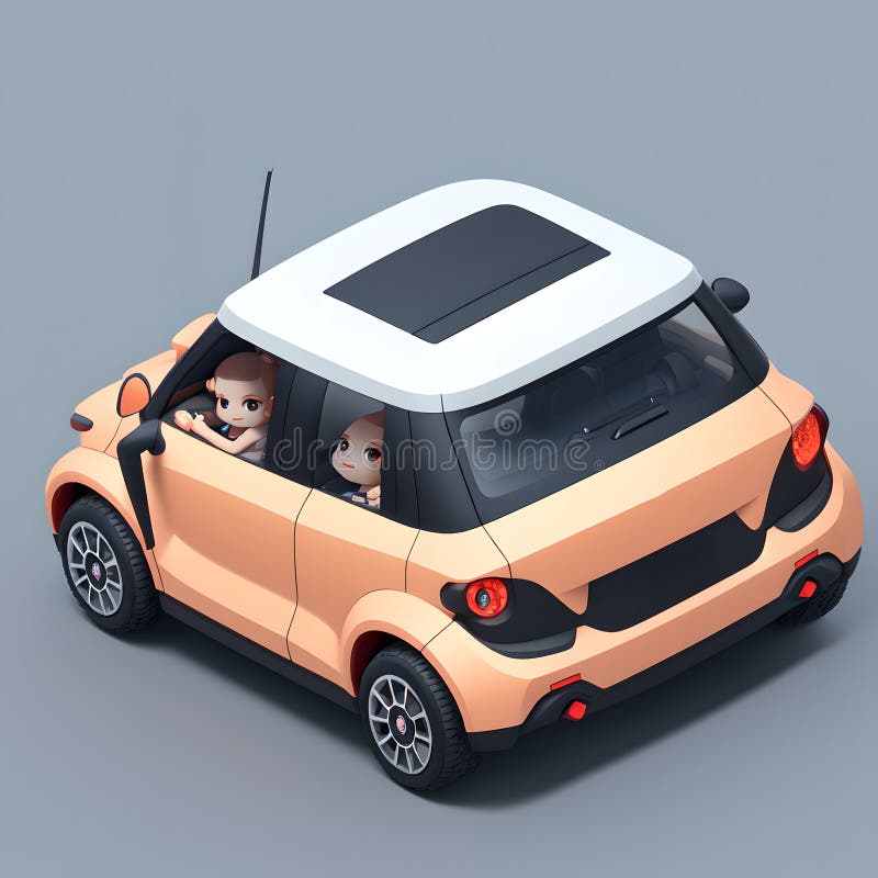 Tiny Cute Family Car, Plastic Toy, 3d Isometric Reference Model, AI ...