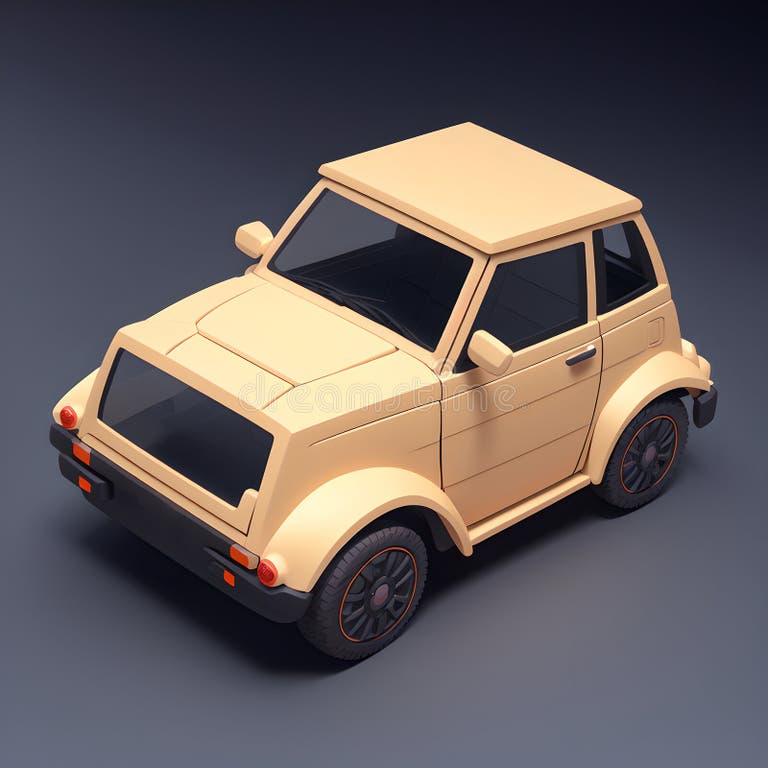 Tiny Cute Family Car, Plastic Toy, 3d Isometric Reference Model, AI ...