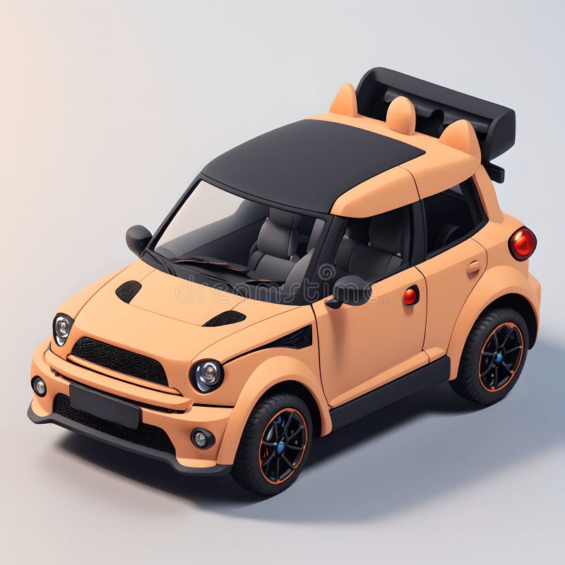 Tiny Cute Family Car, Plastic Toy, 3d Isometric Reference Model, AI ...