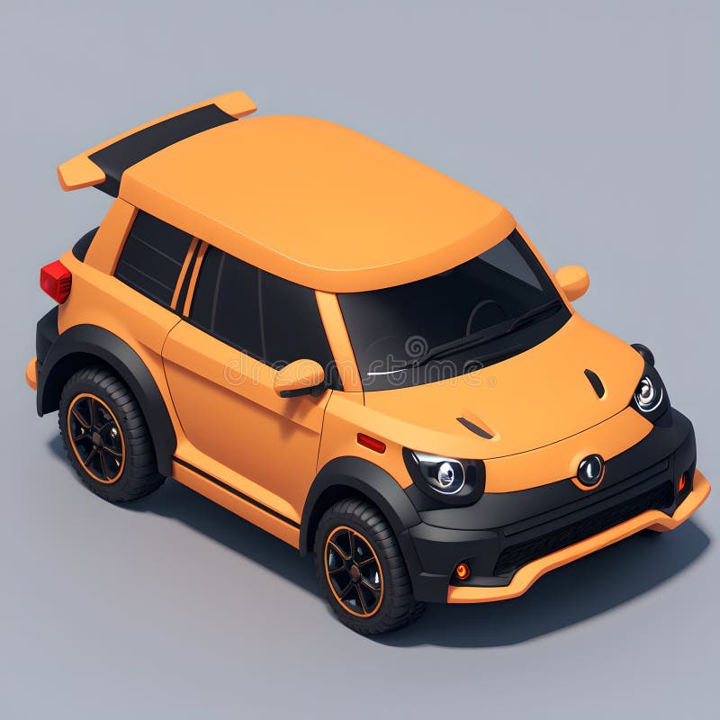 Tiny Cute Family Car, Plastic Toy, 3d Isometric Reference Model, AI ...