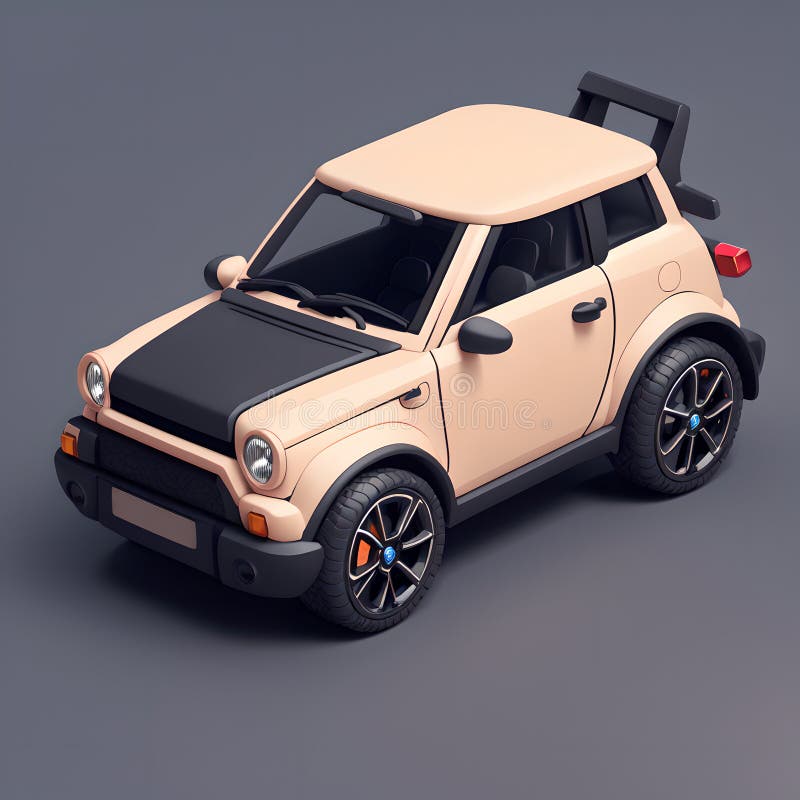 Tiny Cute Family Car, Plastic Toy, 3d Isometric Reference Model, AI ...