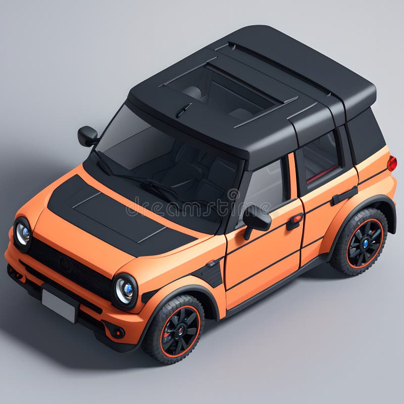 Tiny Cute Family Car, Plastic Toy, 3d Isometric Reference Model, AI ...