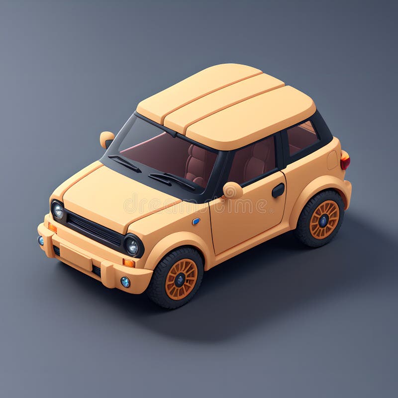 Tiny Cute Family Car, Plastic Toy, 3d Isometric Reference Model, AI ...