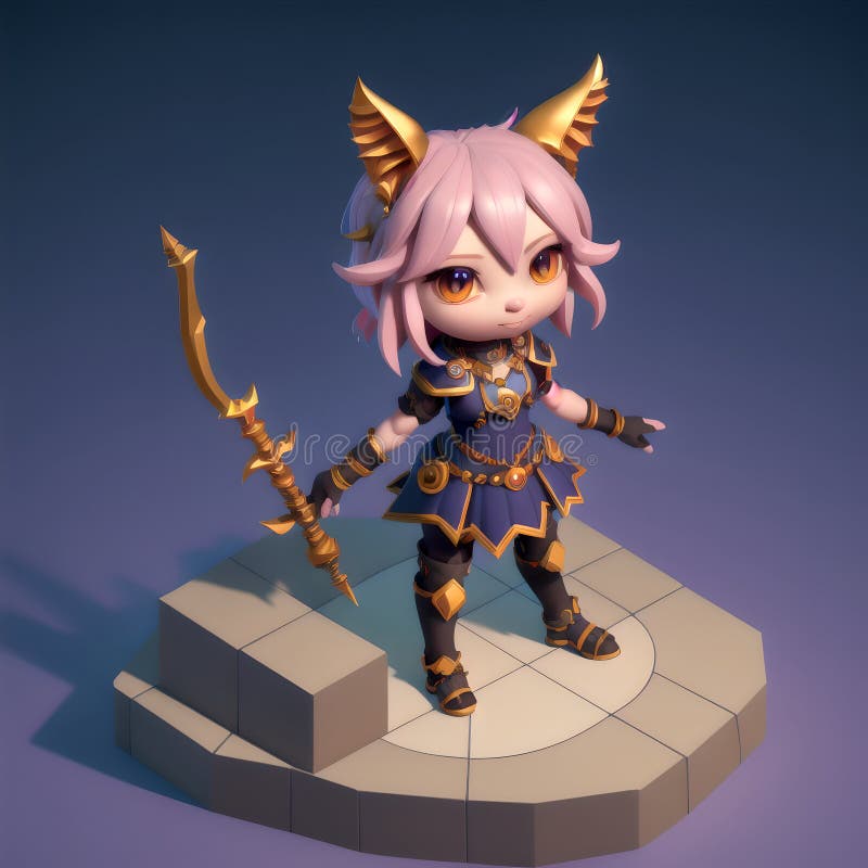 Tiny Cute Figure of Scandinavian Godess Freyja As a Fox, 3D Concept ...