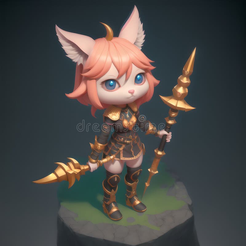 Tiny Cute Figure of Scandinavian Godess Freyja As a Fox, 3D Concept ...