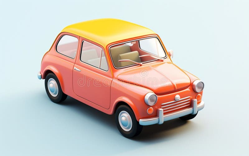 Tiny Cute Isometric Car Emoji - Soft, Smooth Design, Generative Ai ...