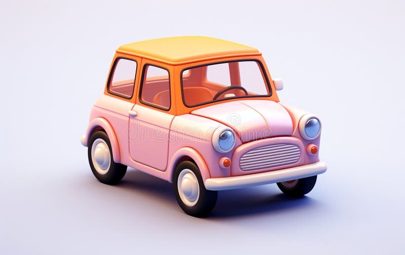 Tiny Cute Isometric Car Emoji - Soft, Smooth Design, Generative Ai ...