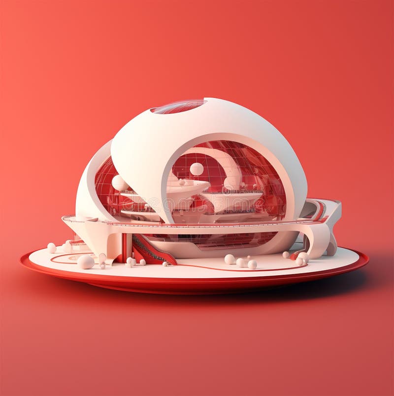 Tiny Cute Isometric Futuristic Museum Stock Illustration - Illustration ...