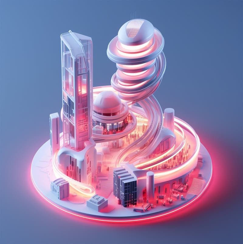 Tiny Cute Isometric Futuristic Skyscraper Stock Illustration ...