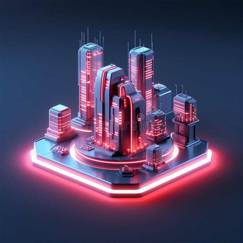 Tiny Cute Isometric Futuristic Skyscraper Stock Illustration ...