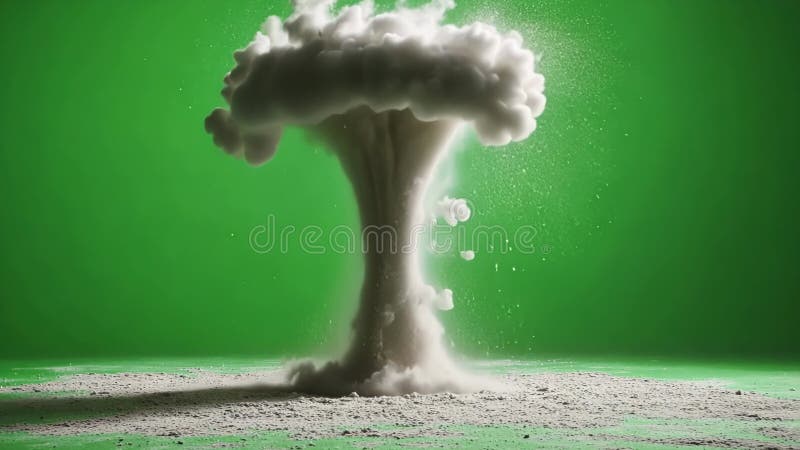 A Tiny Cyclone Effect with Dust Swirling Around Its Base. Green Screen ...