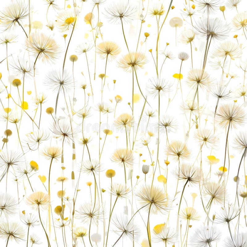 Tiny Dandelions Floating Grace Stock Illustration - Illustration of ...