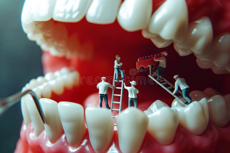 Tiny Dentists Work Inside a Giant Mouth, Brushing and Scanning Teeth in ...