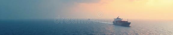 Tiny Distant Cargo Ships, Hazy Horizon, Ocean Expanse, Horizon, Sea ...