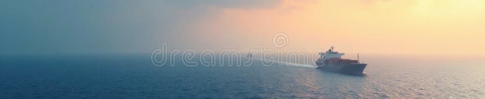 Tiny Distant Cargo Ships, Hazy Horizon, Ocean Expanse, Horizon, Sea ...