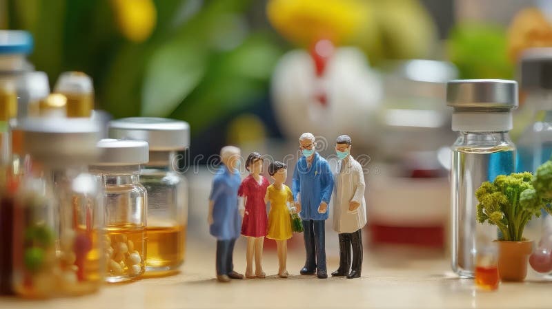 Tiny Doctors Patients a Microscopic Look at Healthcare Amidst Vials ...