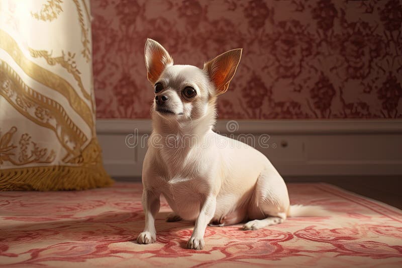 Tiny Dog Portrait. Cute Fluffy Puppy with Big Eyes. Generated AI. Stock ...