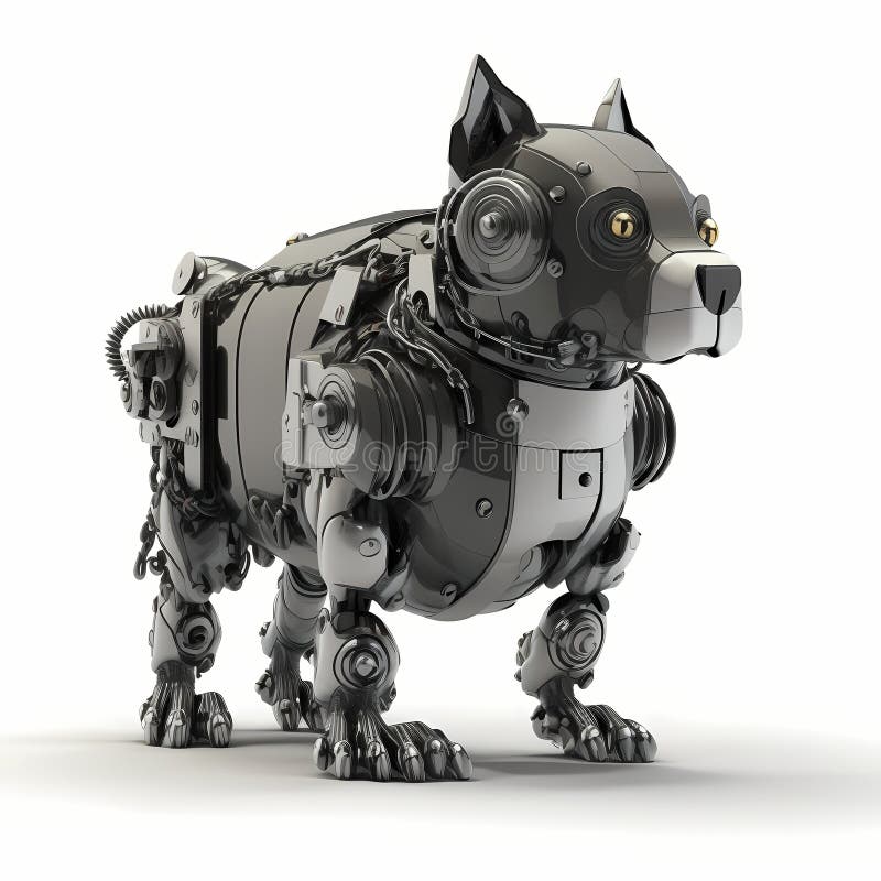 Tiny Dog Security Robot. Generative AI Stock Illustration ...