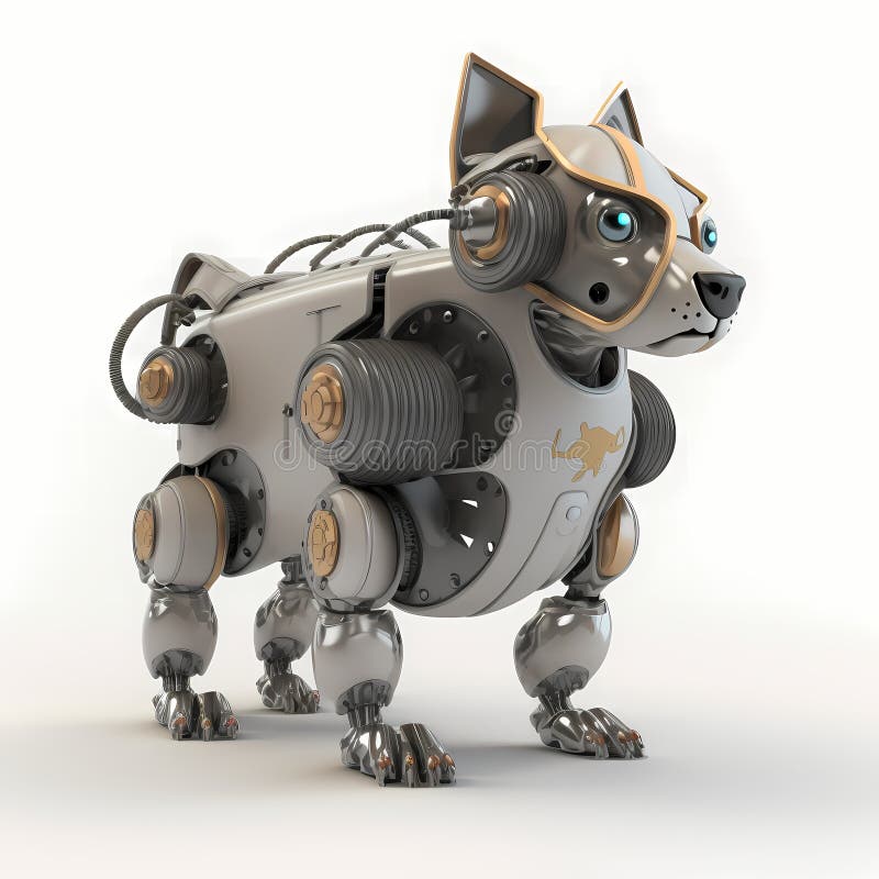 Tiny Dog Security Robot. Generative AI Stock Illustration ...
