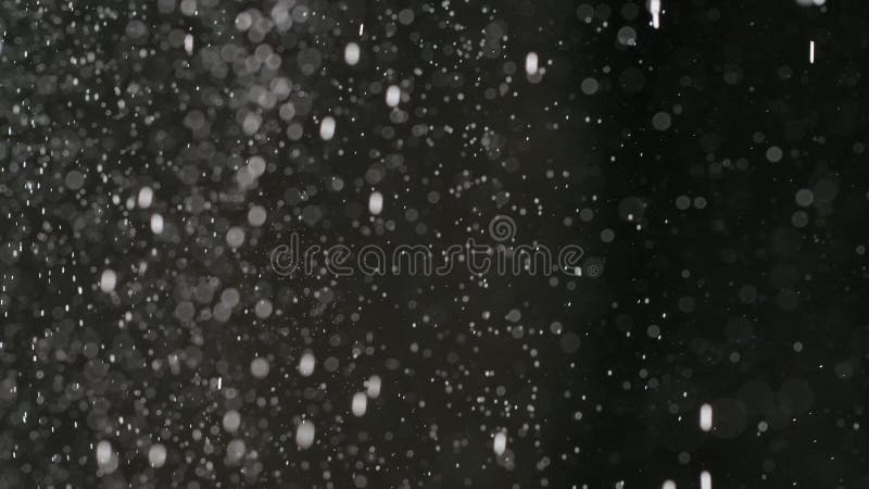 Many Bright Dust Particles of White Powder in Low Light on Empty Dark ...