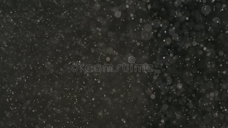 Many Dust Particles Powder with Bokeh Effect in Low Light on Empty Dark ...