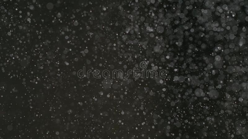Many Dust Particles Powder with Bokeh Effect in Low Light on Empty Dark ...