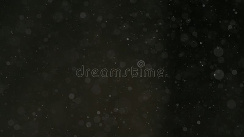 Many Dust Particles Powder with Bokeh Effect in Low Light on Empty Dark ...