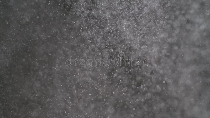 Many Dust Particles Cloud of White Powder in Low Light on Empty Dark ...