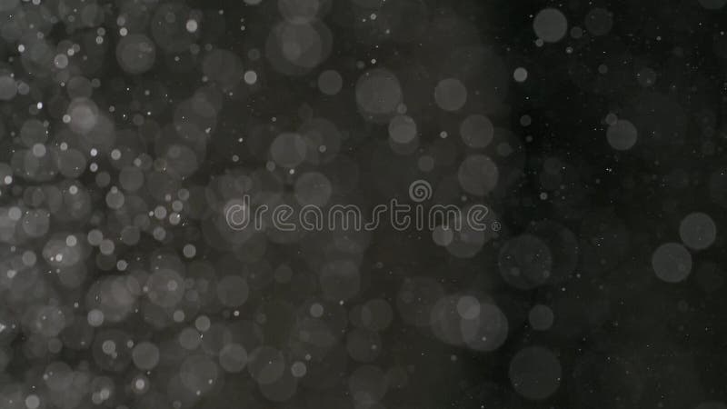 Many Dust Particles of White Powder in Low Light on Empty Dark Black ...