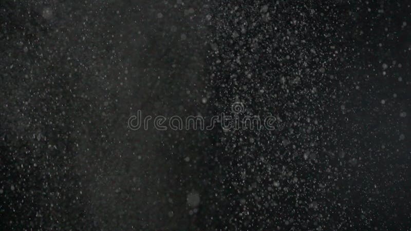 Many Dust Particles White Powder Falling from Above, Floating on Empty ...