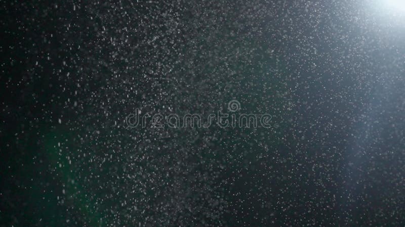 Many Dust Particles White Powder Falling from Above, Floating on Empty ...
