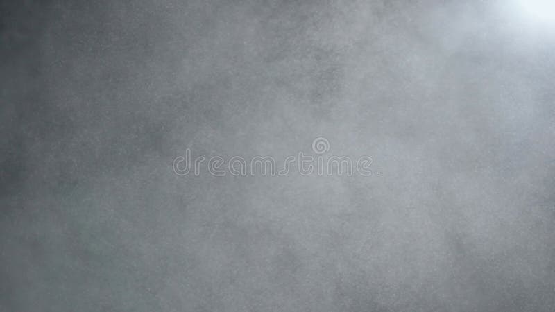 Many Dust Particles White Powder Cloud Blowing Floating on Empty Black ...
