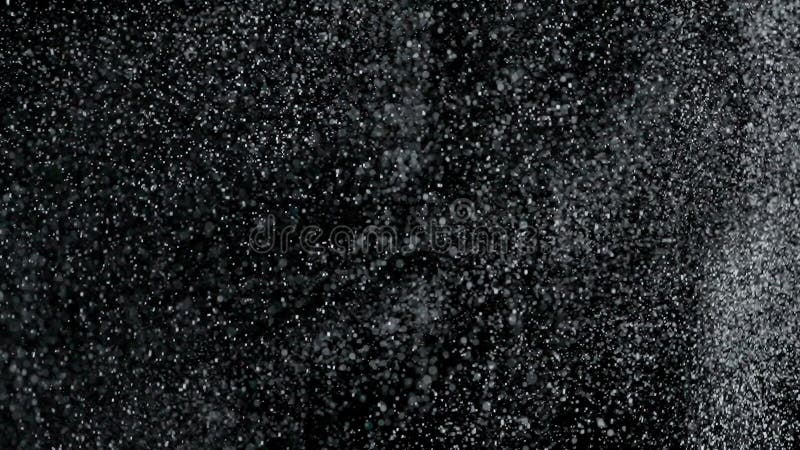 Many Dust Particles White Powder Falling from Above, Floating on Empty ...