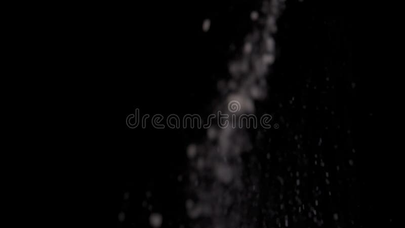 Many Blurred Dust Particles Floating Down in Light on Empty Black ...