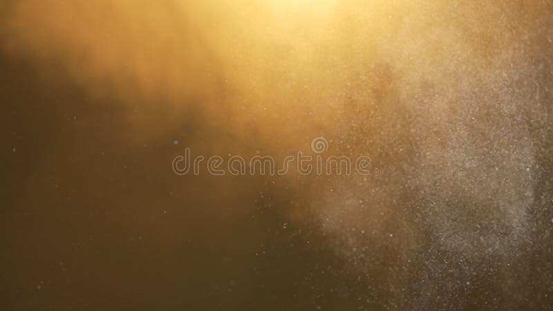 Many Dust Particles Floating in White Smoke Cloud Warm Light on Empty ...