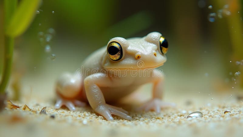 Tiny Dwarf Clawed Frog Underwater with Translucent Skin Delicate ...