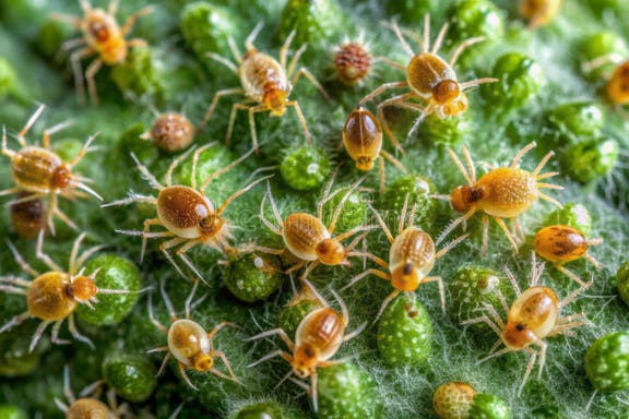Tiny EightLegged Bryobia Mites Infesting Plant Surface Microscopic ...