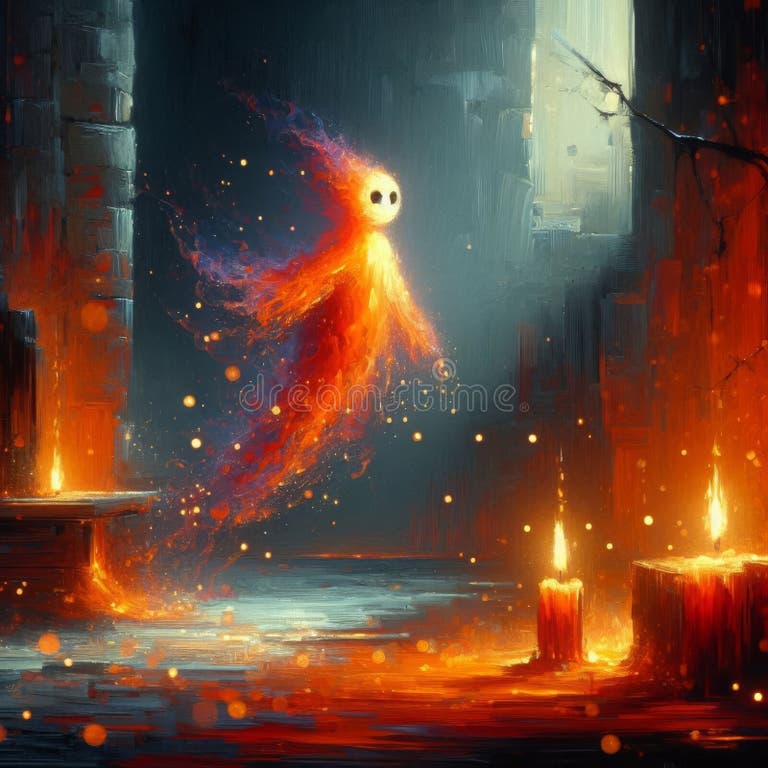 Tiny Ember Being with Dynamic Textures Stock Illustration - Illustration of ancient, dancing ...