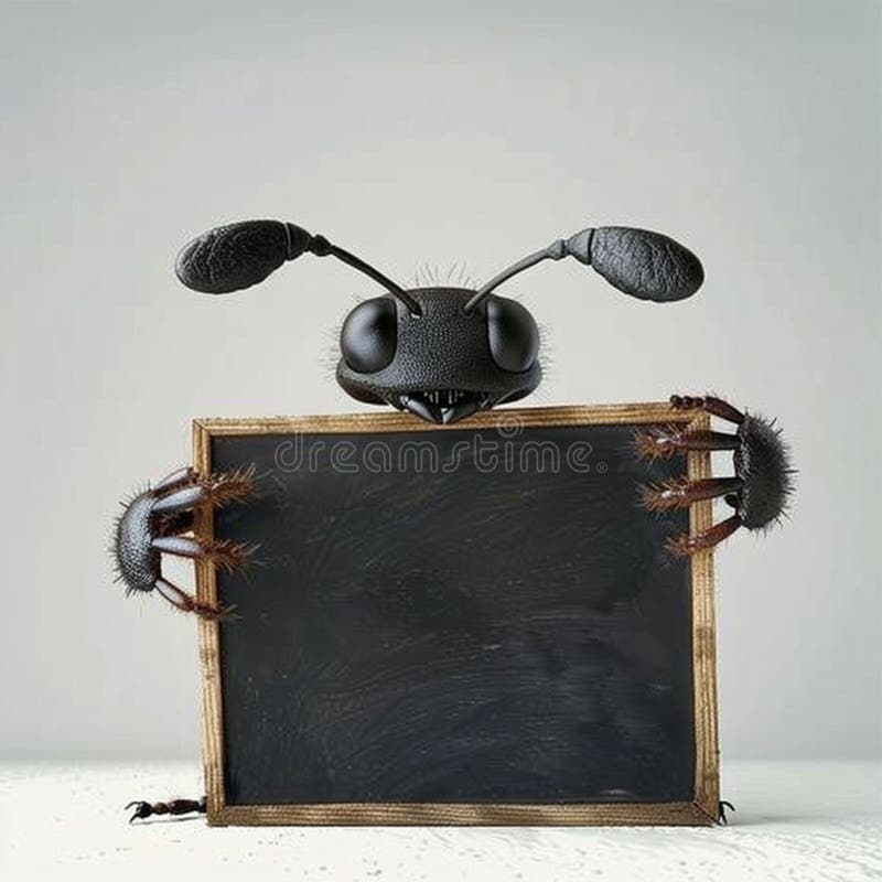 Tiny Fighter Ants Holding a Black Boad Sign. Generate Ai Stock ...