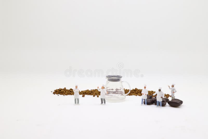 A Tiny Figure of Professional Coffee Maker Stock Image - Image of ...