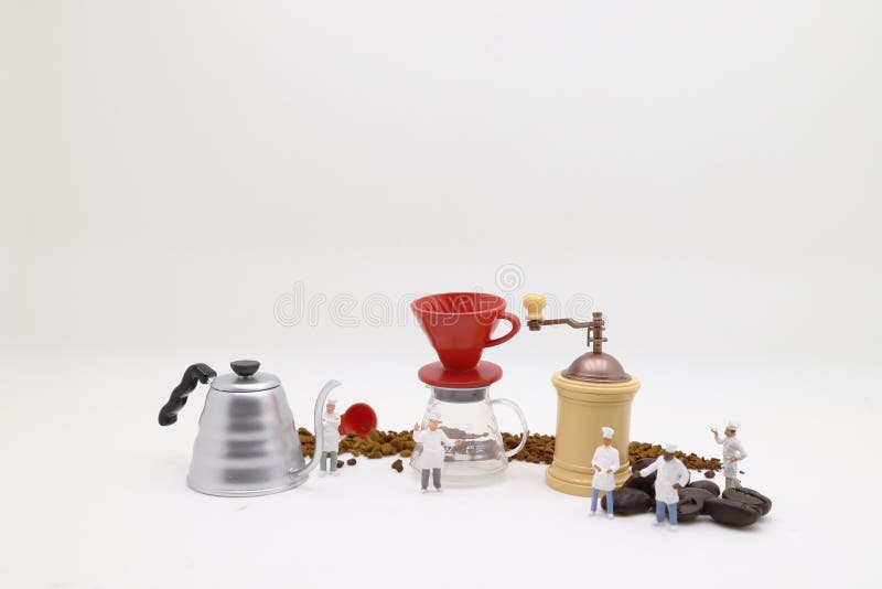 A Figure Cooker with Professional Coffee Maker Stock Image - Image of ...