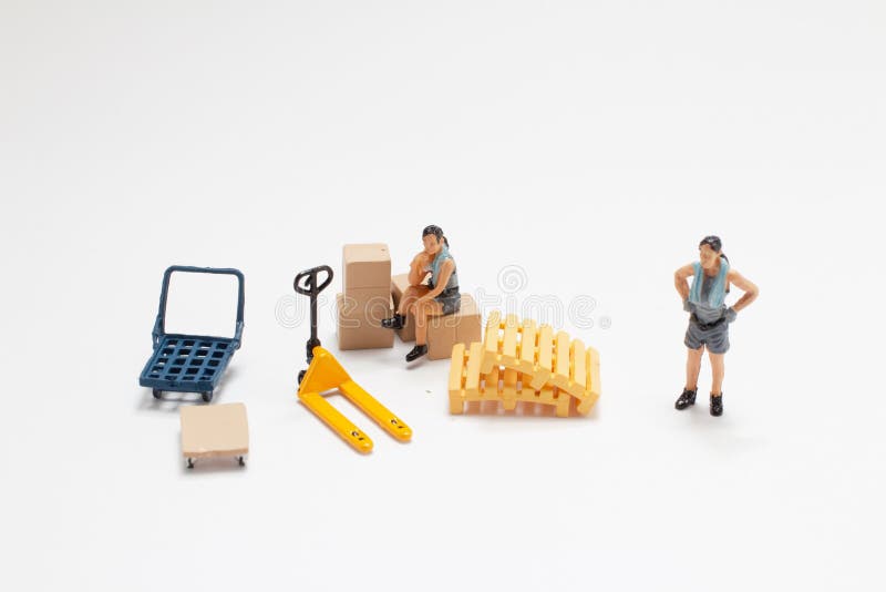 Tiny of Figure Worker, Construction and Hard Work Stock Photo - Image ...