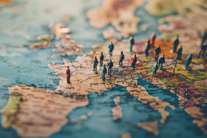 Strategic Planning with Miniature Figures on a Detailed Map of Europe ...