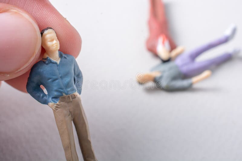 Tiny Figurine of Man Model in View Stock Image - Image of dummy, hand ...