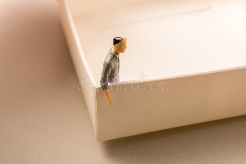 Tiny Figurine of Man Model in View Stock Image - Image of holding ...